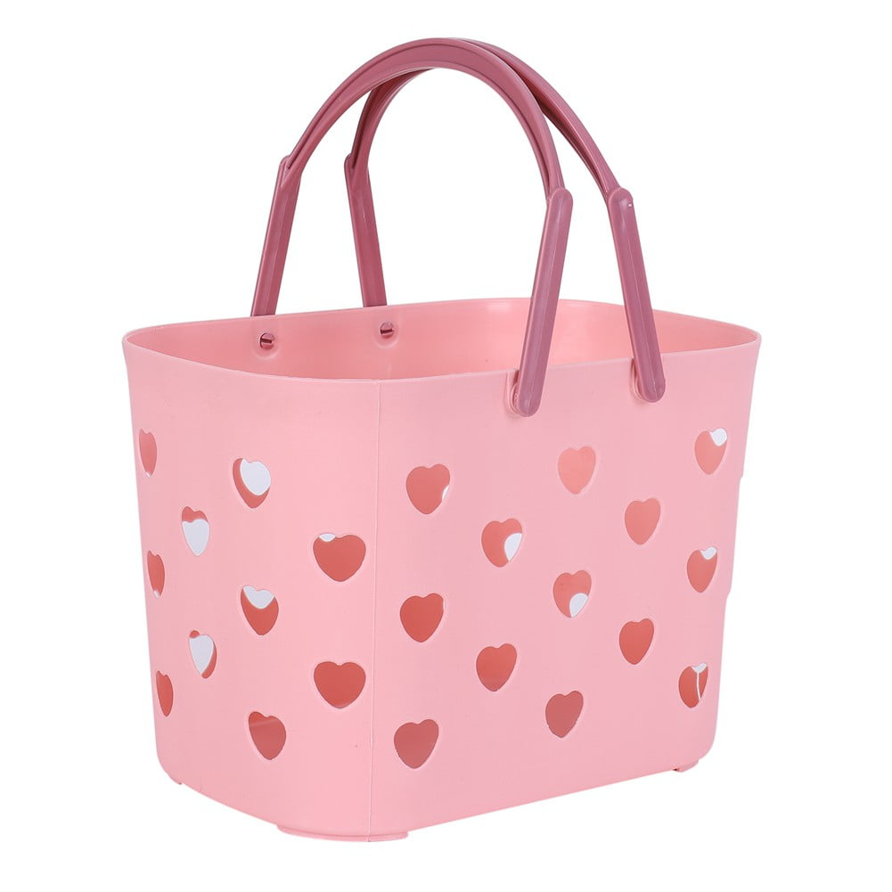 Portable Plastic Shower Caddy,Heart-shaped Hollow Out Tote Plastic ...