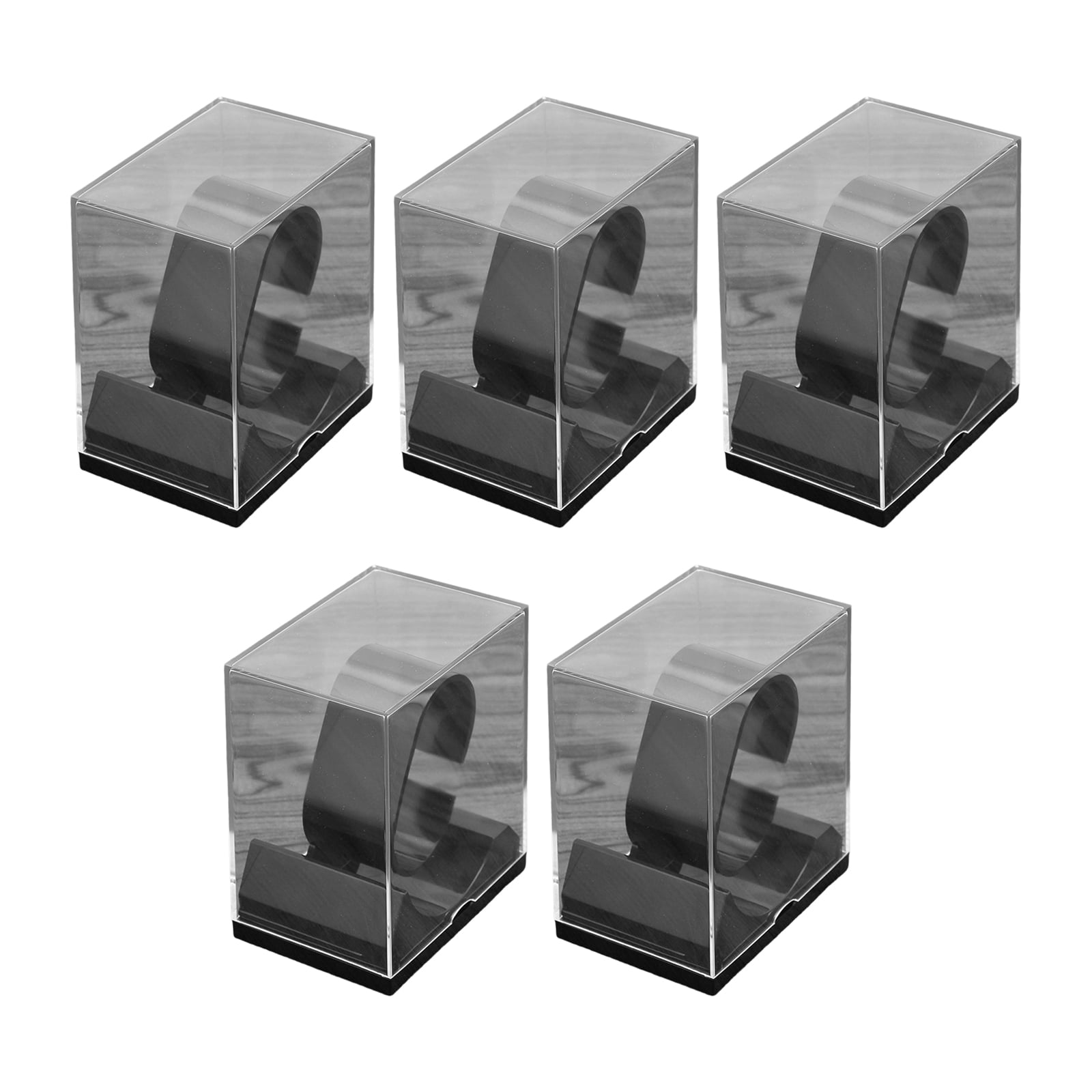 Portable Plastic Watch Display Stands Set of 5 Clear Storage Boxes ...