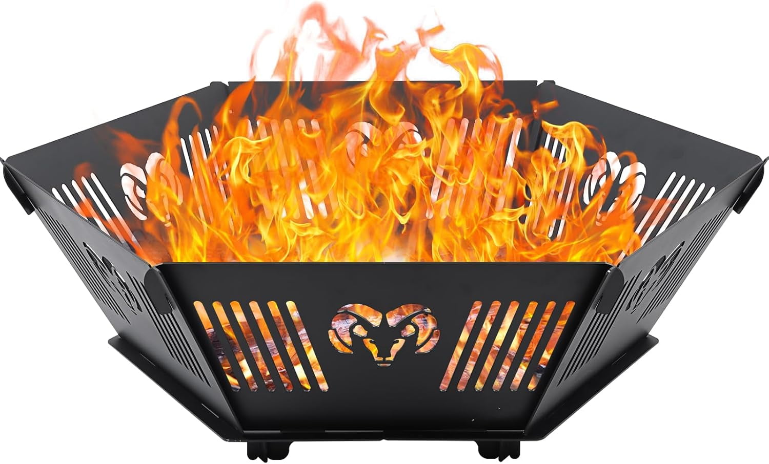 Portable Plug Fire Pit, 38.6" Collapsible Fire Pit for Outdoor Wood ...