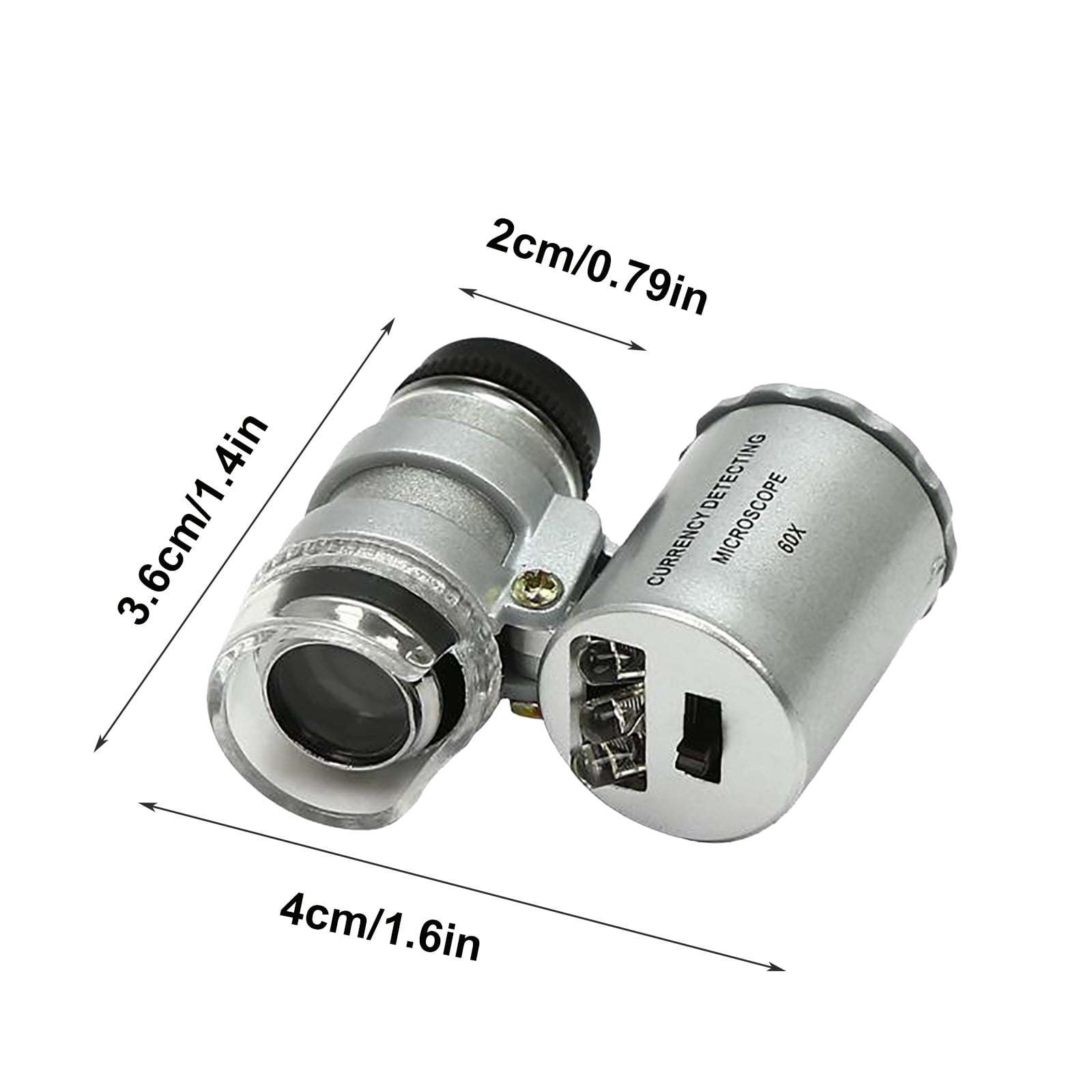 Portable Pocket Microscope with 60X Magnification LED Light & UV Light ...