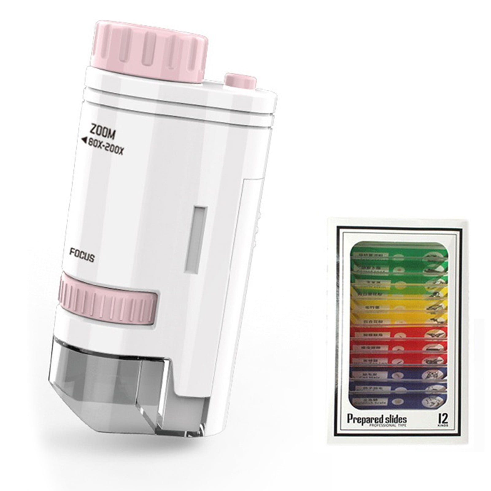 Portable Pocket Microscope for Kids 200x LED Illuminated Handheld ...