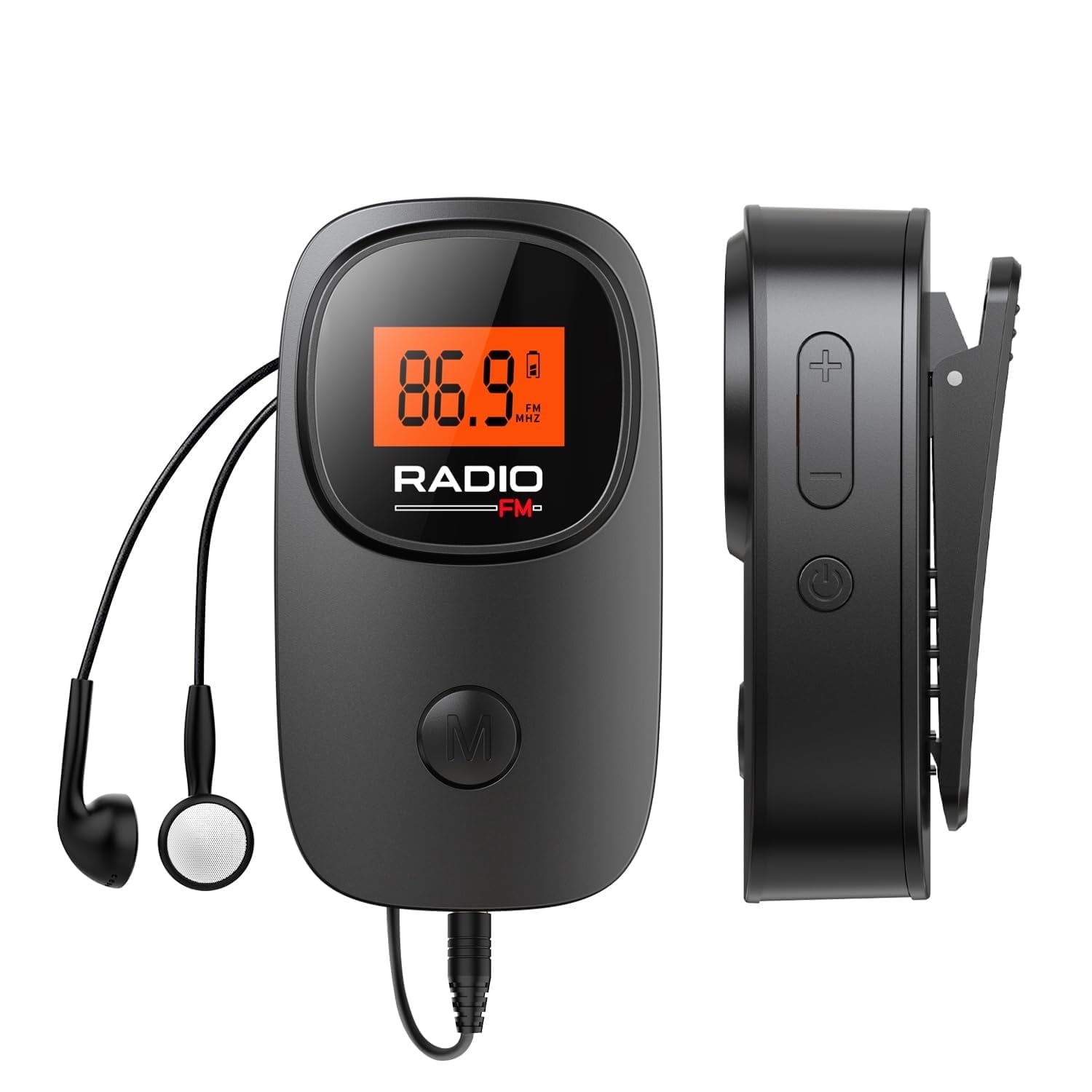 Dolida Portable Pocket Mini FM Radio with Clip, AAA Battery Powered ...