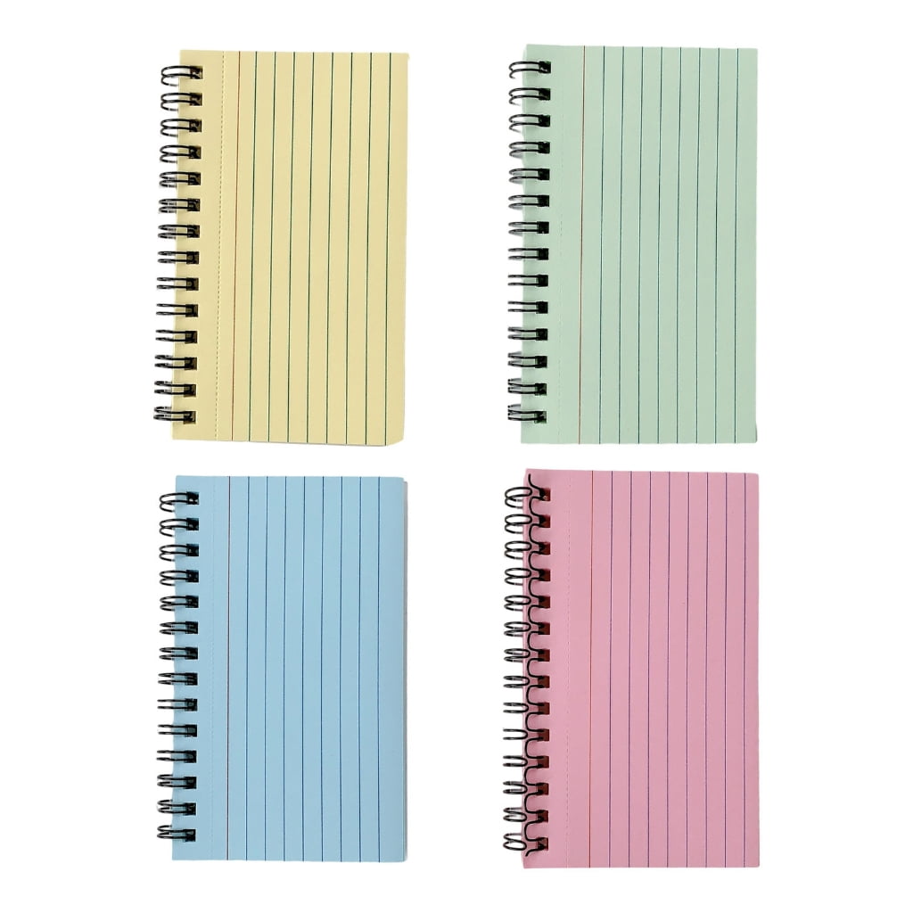 Portable Pocket Notebook Set of 4 Colors Perforated Sheets Coil Bound ...