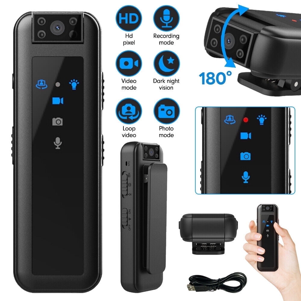 1080P Mini Body Camera, Portable Pocket Video Camera, Back Clip Body ...