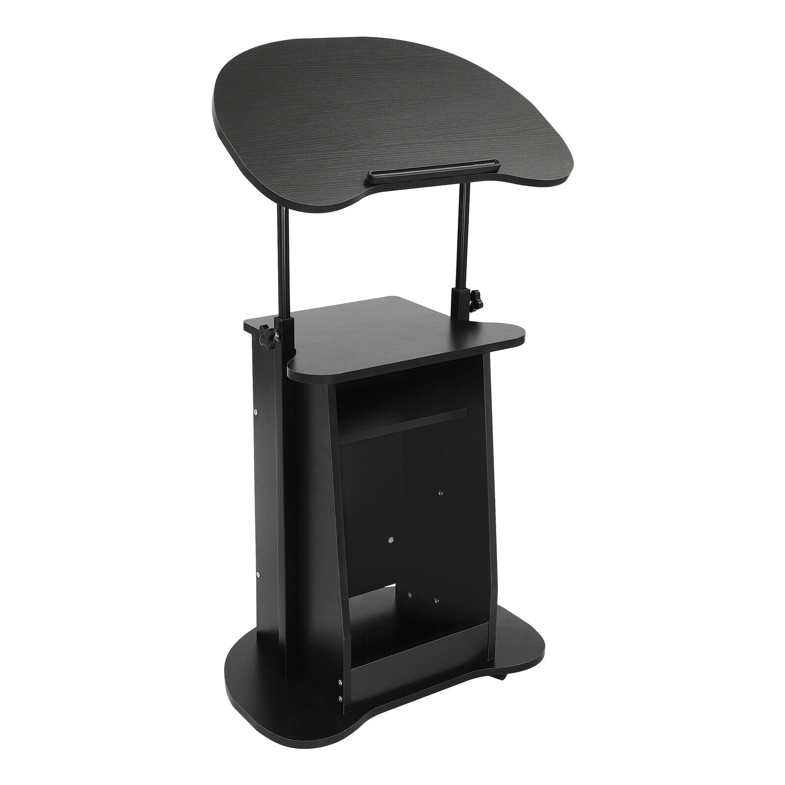 Portable Podium Cart, Standing Storage Desk for Office, Church, Meeting ...