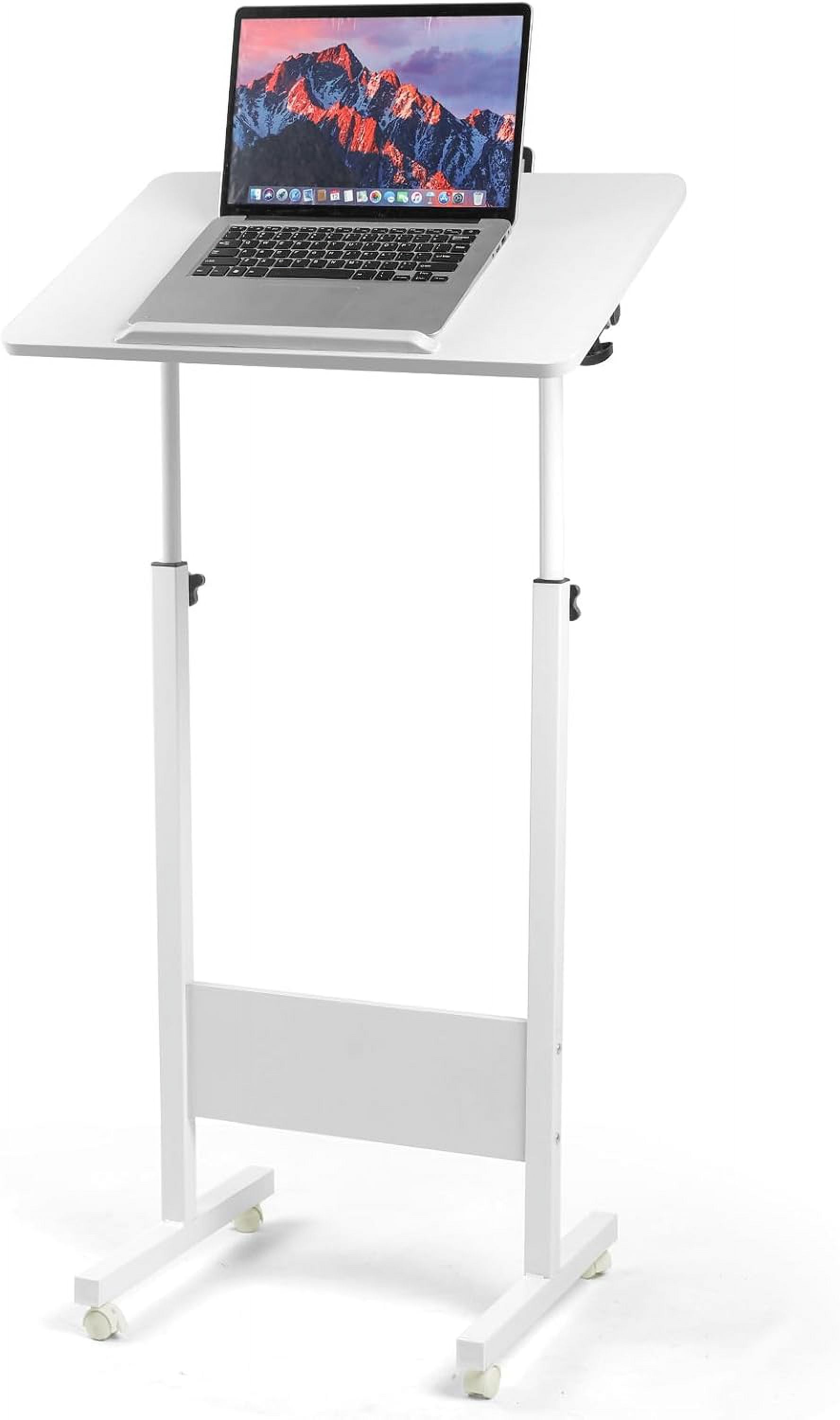 Portable Podium Stand with Wheels, Height Adjustable Church Classroom ...