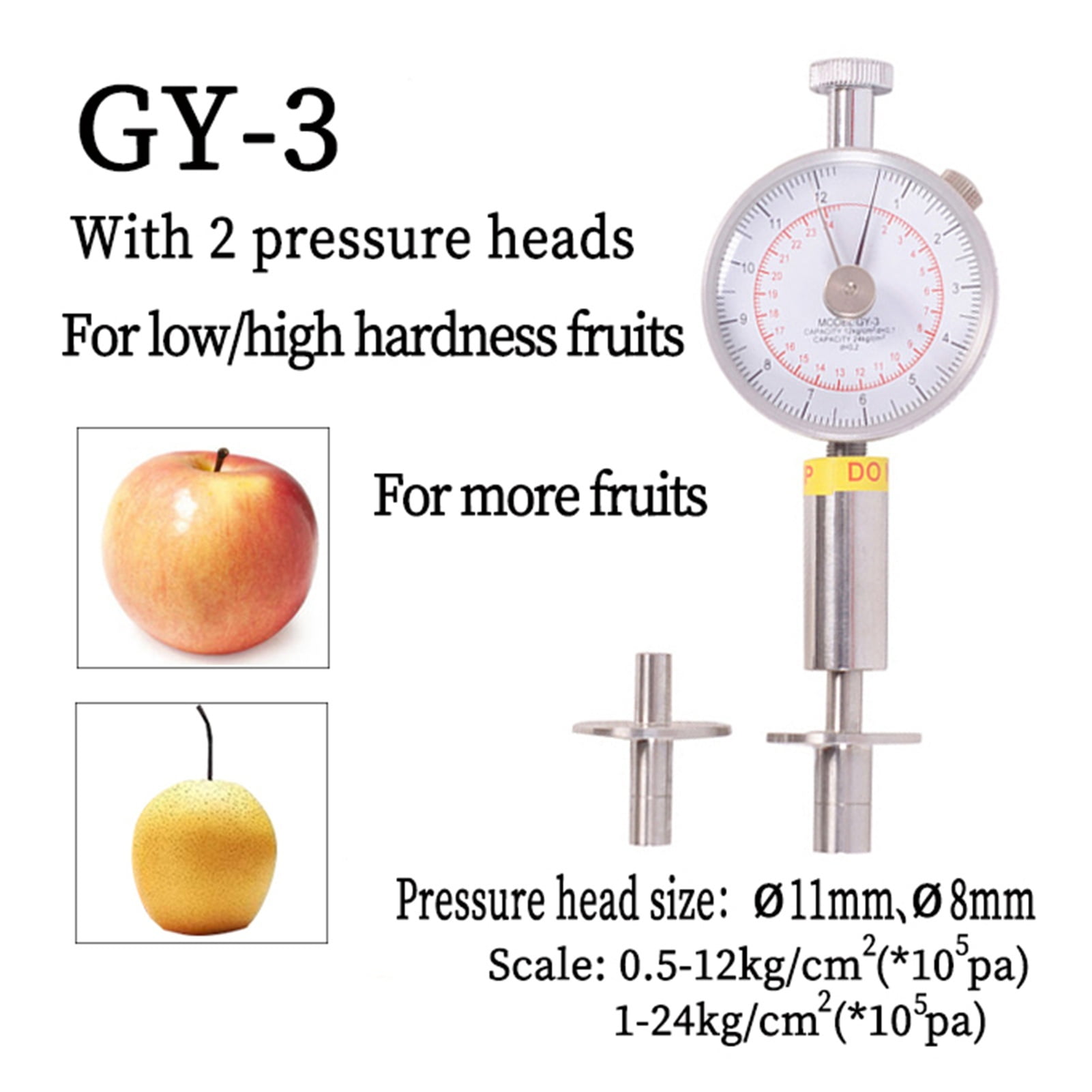 Portable Pointer Fruit Hardness Tester,Fruit Penetrometer for Fruit ...