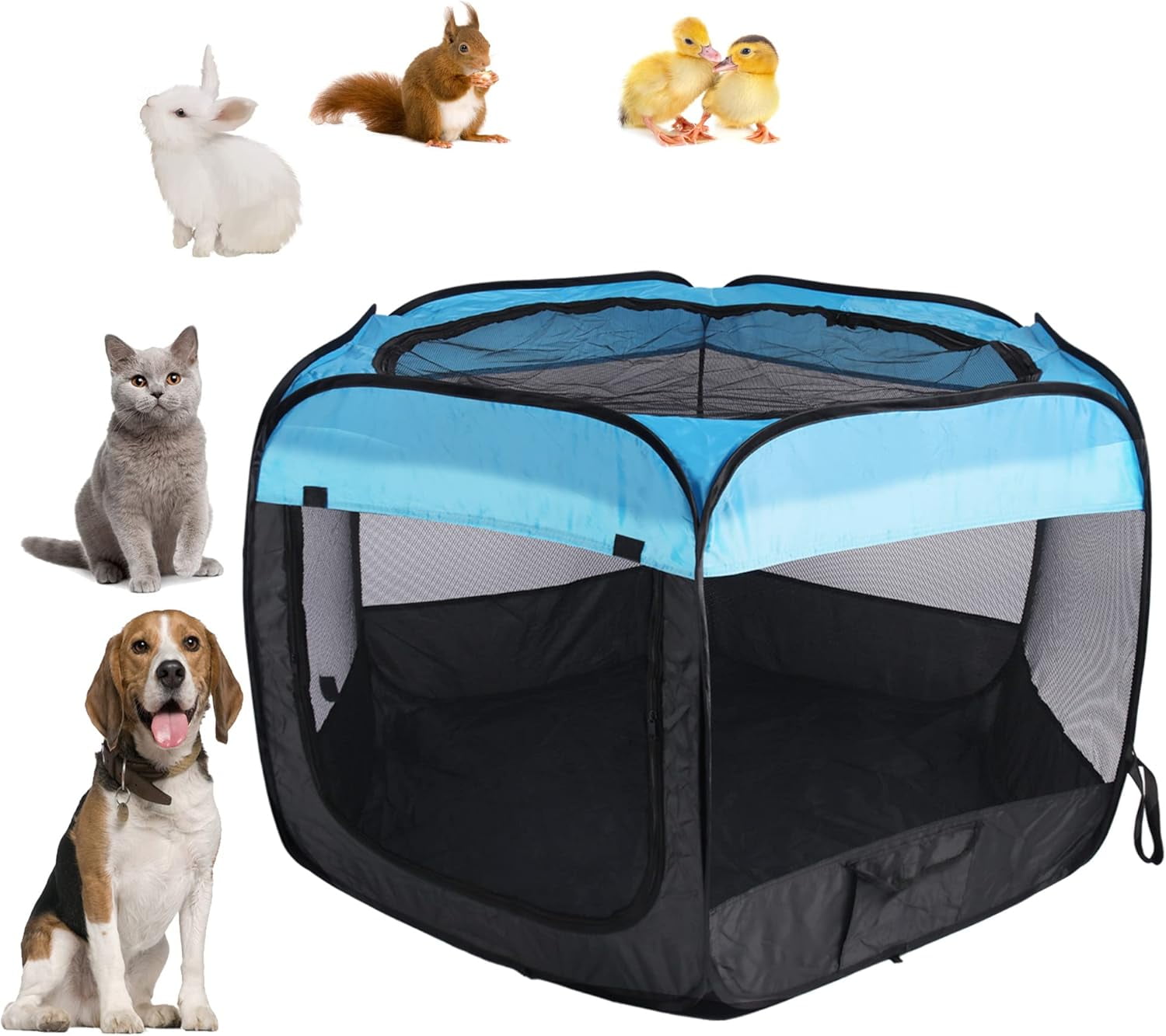 Portable Dog Playpen Cat Tent,Pop Up Playpen for Small Middle Dogs Cats ...