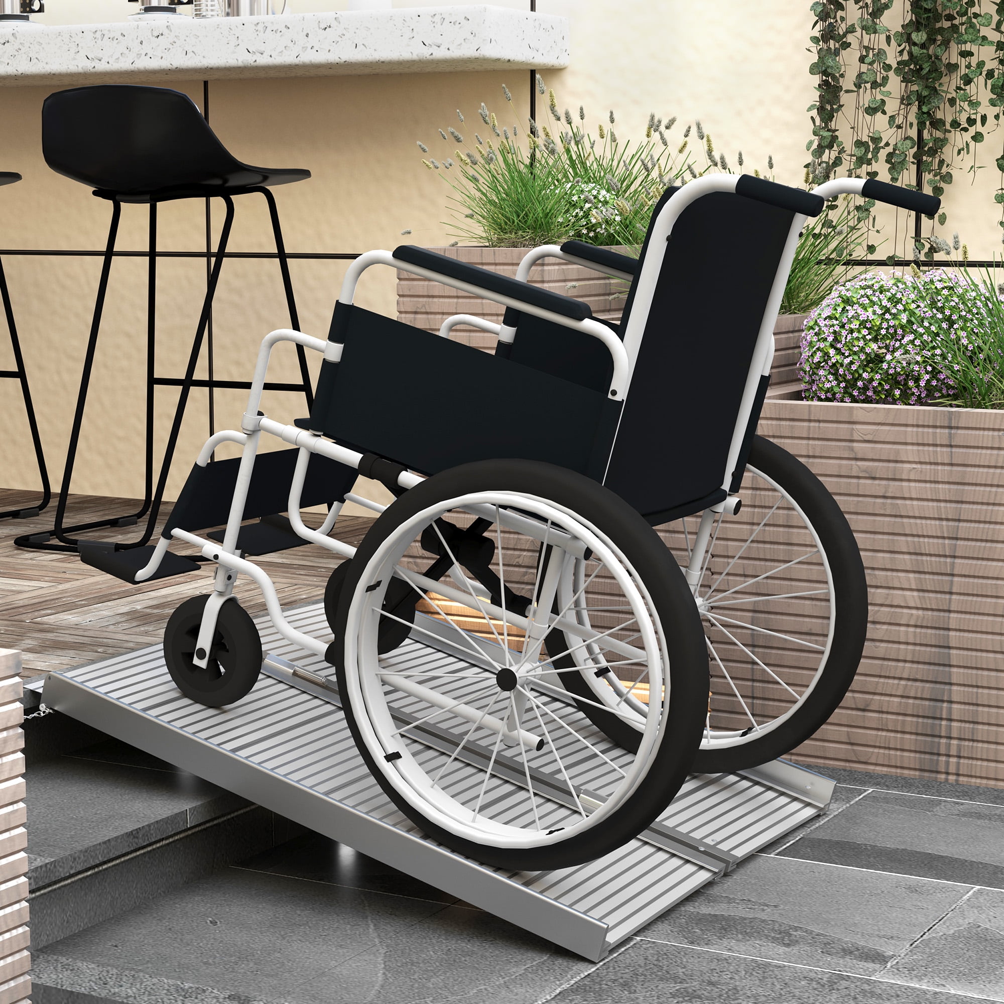 Portable Portable Wheelchair Ramp for Home, Threshold Handicap Ramp 3 ...