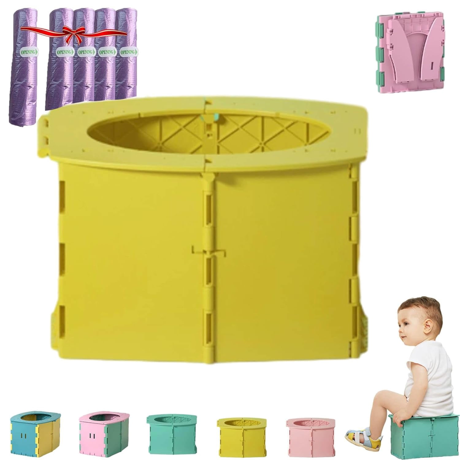 Portable Potty – Foldable Travel Potty for Kids, Collapsible Toddler ...