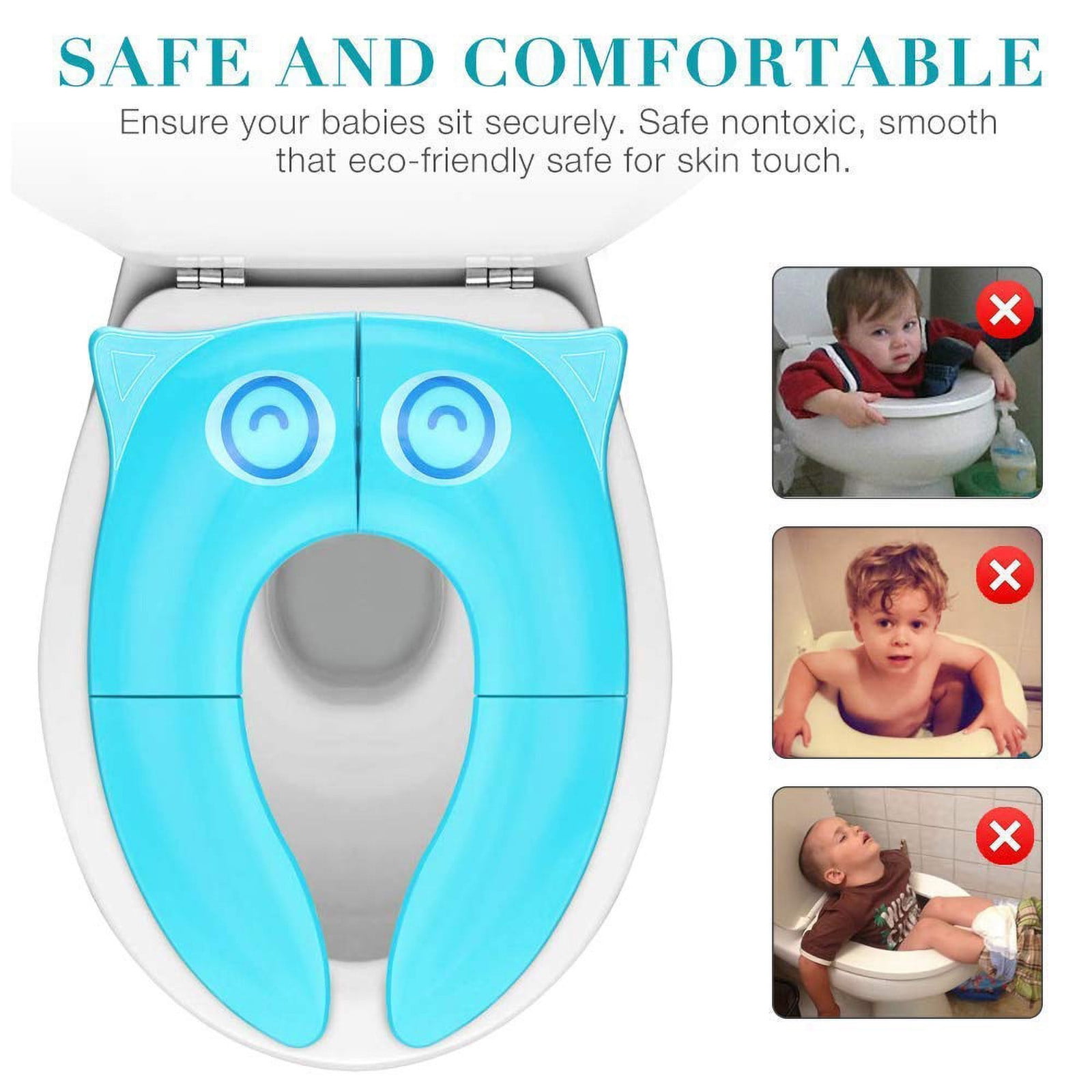 Portable Potty Seat, Non-Slip Folding Pad, Reusable Toilet Cover ...