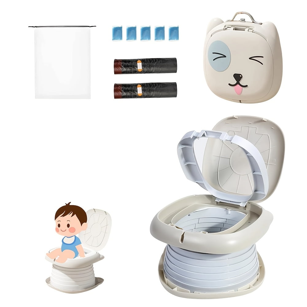 Portable Potty for Kids, Foldable Travel Toilet with 2-roll Storage ...