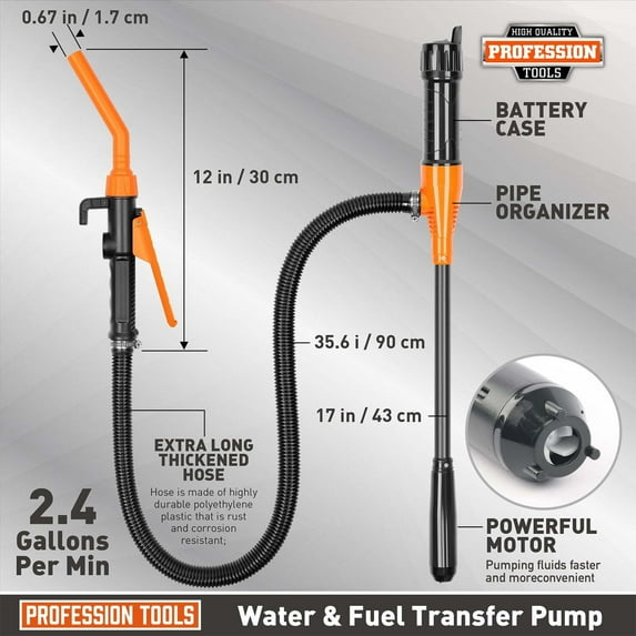 Portable Power Battery Pump 2.5GPM Rate Water Transfer Pump - Walmart.com