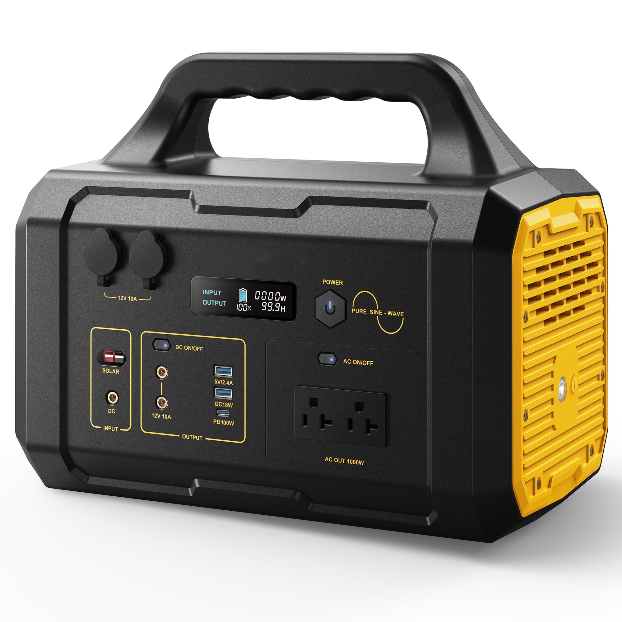 Portable Power Station 1000W 1024Wh, Solar Generator LiFePO4 (LFP ...
