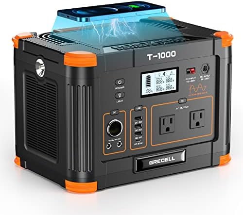 Portable Power Station 1000W (Peak 2000W), 999Wh Solar Generator with ...