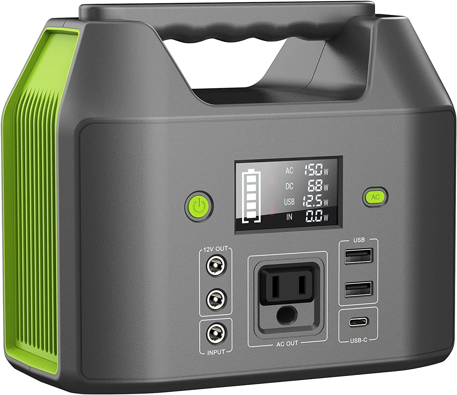 Portable Power Station 150W 155Wh, Power Bank with 110V AC Outlet, 42000mAh 6 Outputs External ...