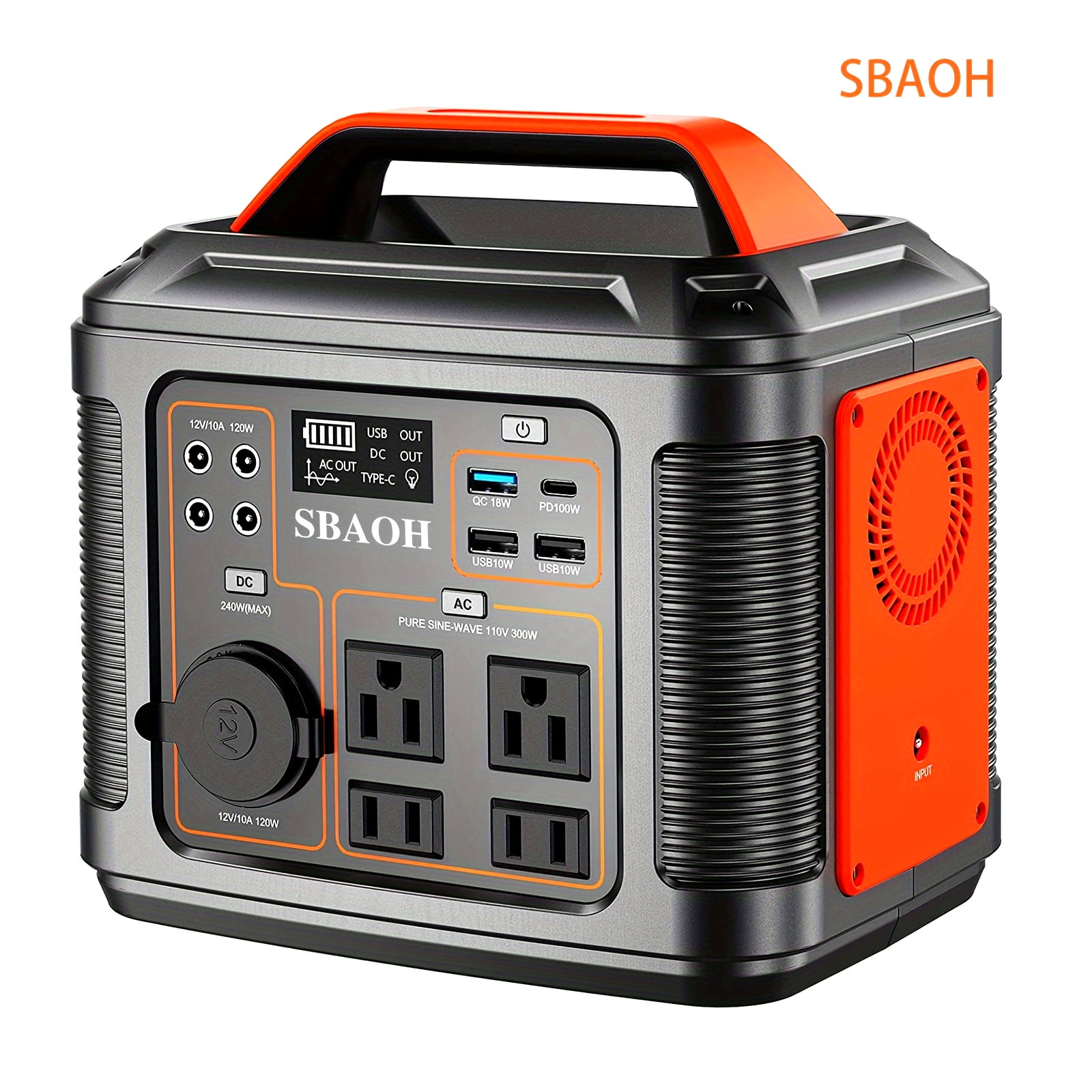 Portable Power Station, 300W 296Wh Power Fast Charging/110V AC Outlet ...