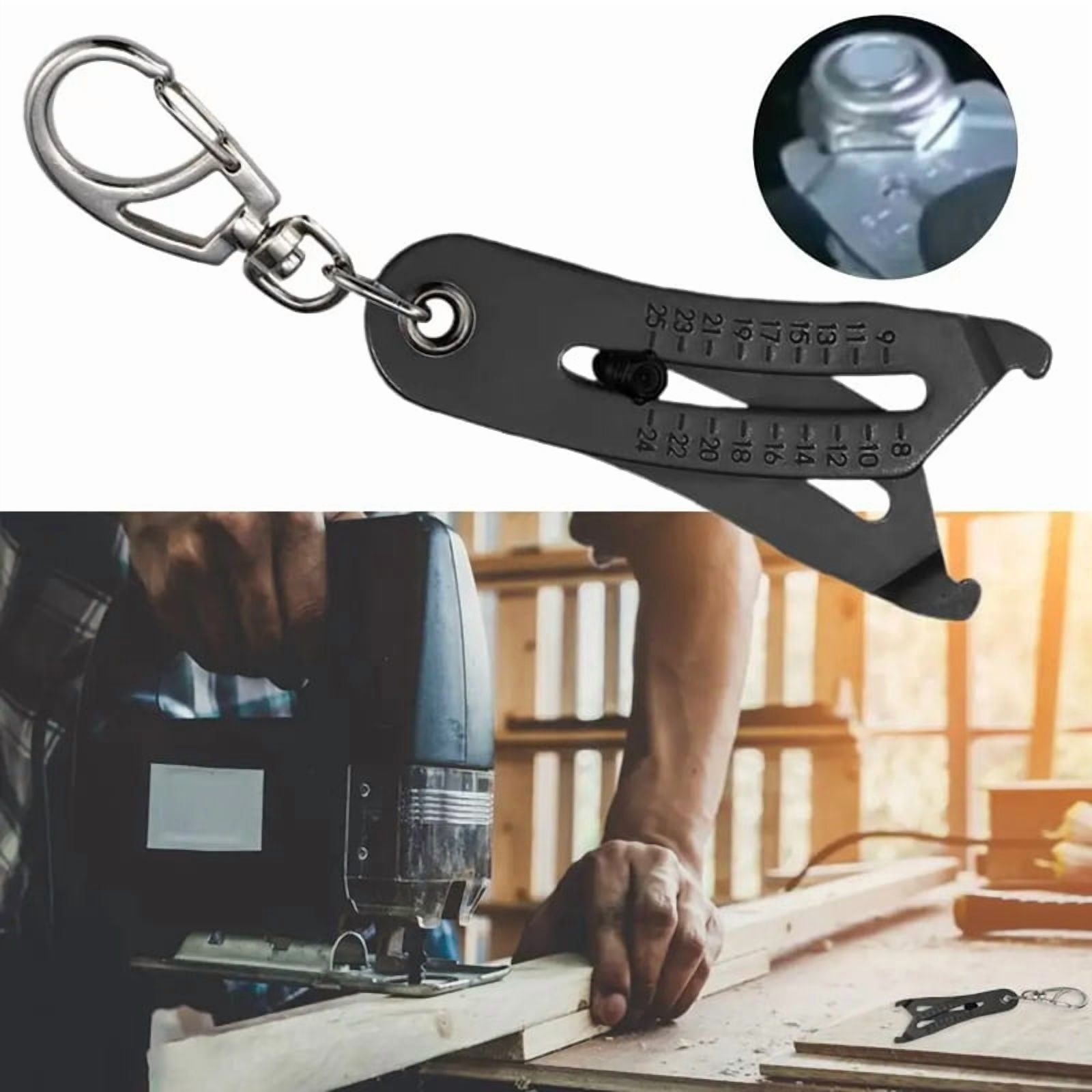 1 x Bolt Size Finder Keychain-Black - Walmart.com