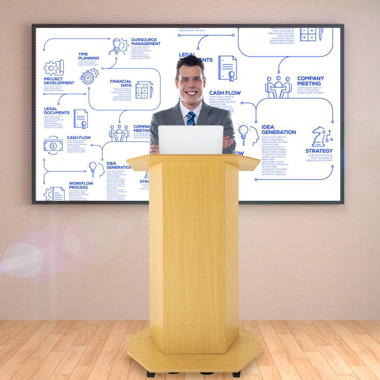 Portable Presentation Standing for Classroom, Movable Desk for ...