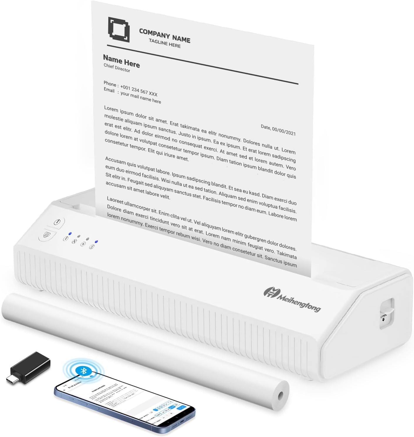 Portable Printers Wireless for Travel, Bluetooth Thermal Inkless Mobile ...