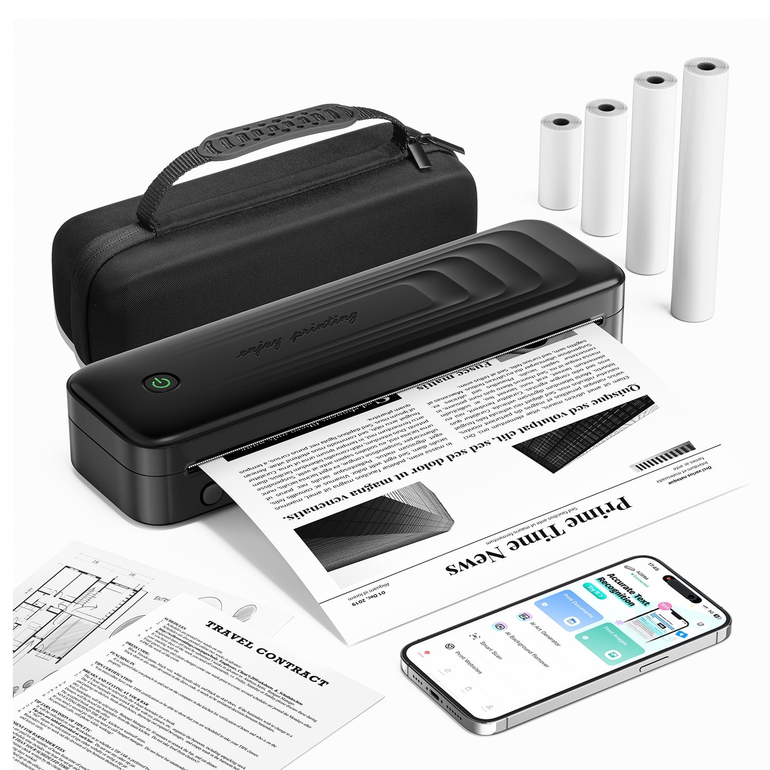 Portable Printers Wireless for Travel,Bluetooth Thermal Printer 8.5" x ...
