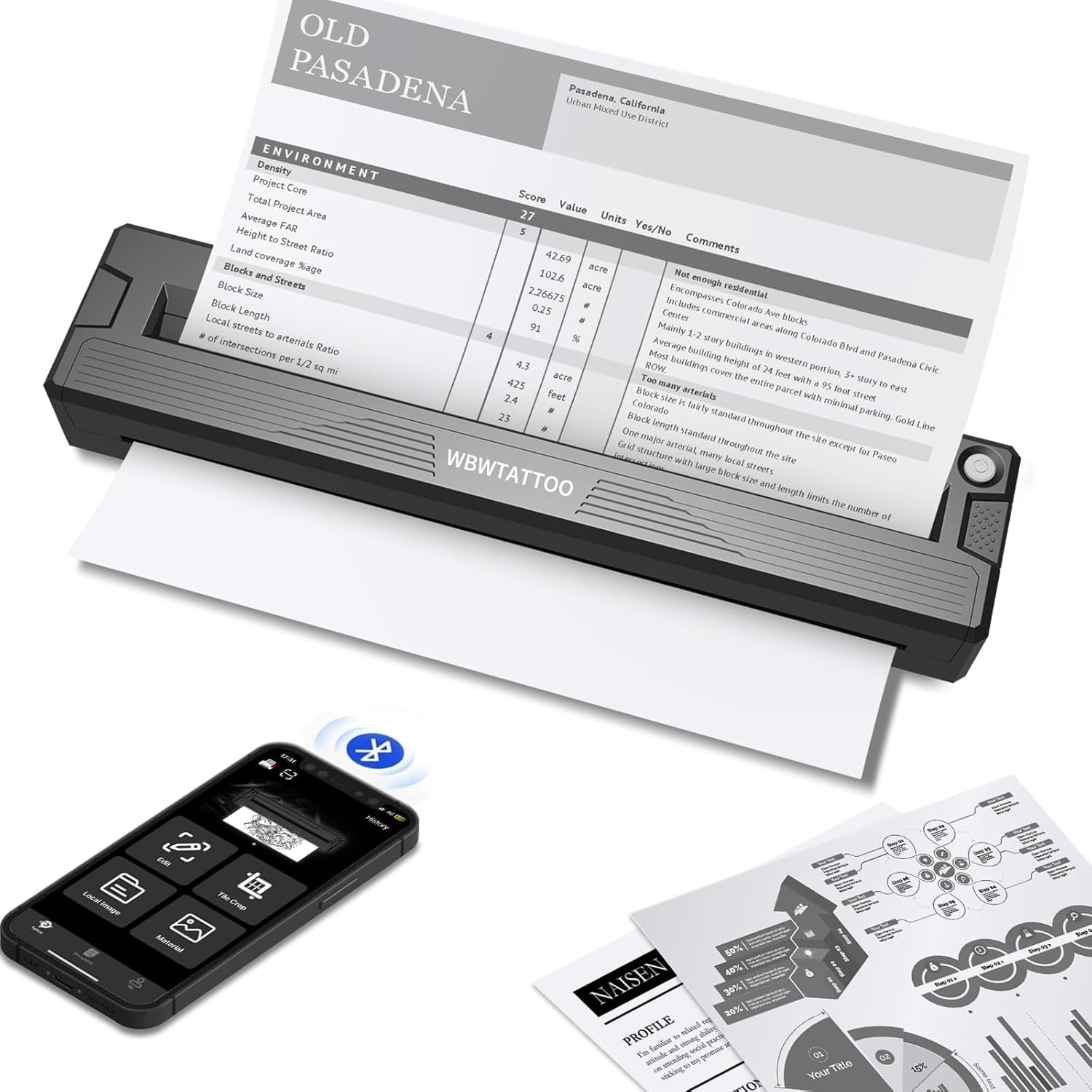 Portable Printers Wireless for Travel,Upgraded Travel Portable Small ...