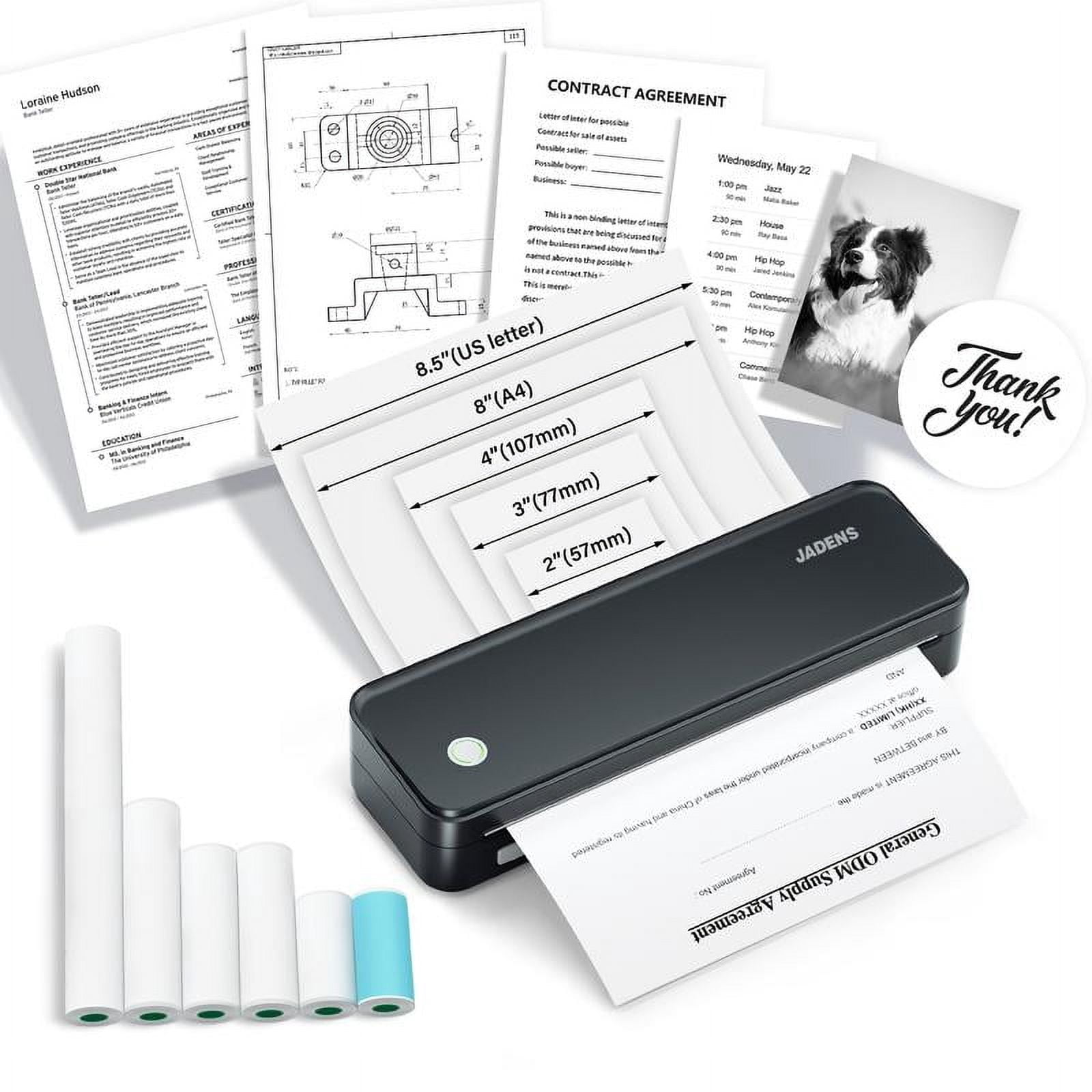 Portable Printers Wireless for Travel, Support 8.5" X 11" US Letter ...