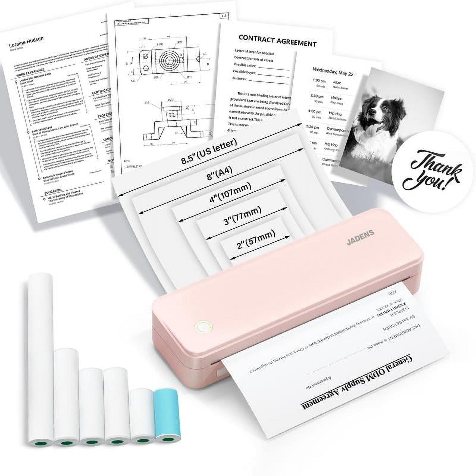 Portable Printers Wireless for Travel, Support 8.5" X 11" US Letter ...