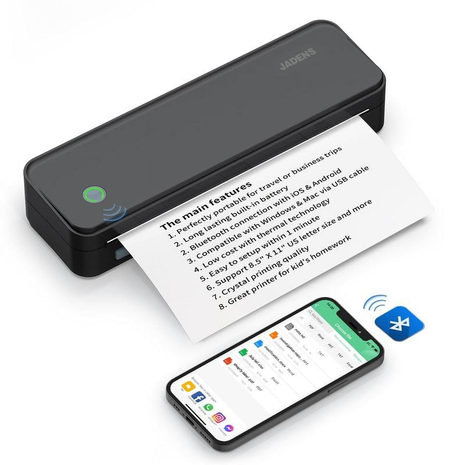 Portable Printers Wireless for Travel, Support 8.5" X 11" US Letter ...