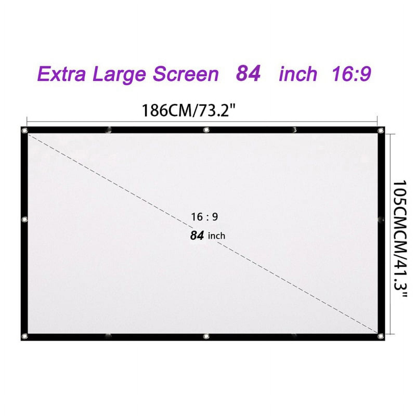 Portable Projection Screen 16:9 HD Rear Front Projections Movies Screen ...
