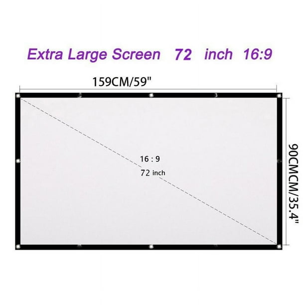 Portable Projector Screen 16:9 HD Folding Indoor Outdoor Movie Screen ...
