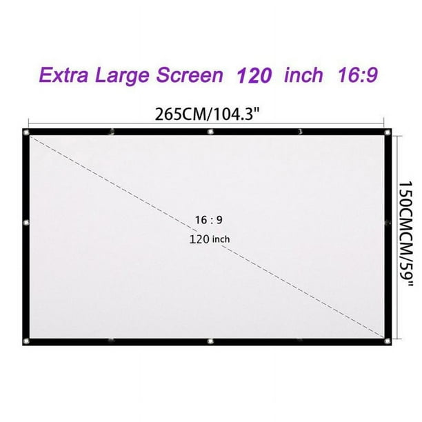 Portable Projector Screen 16:9 HD Folding Indoor Outdoor Movie Screen ...