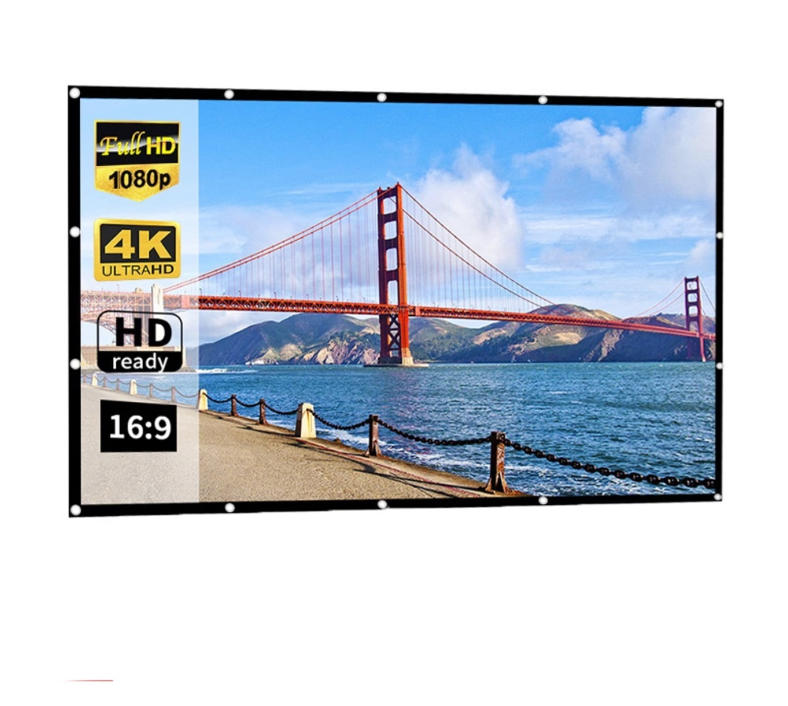 Portable Projector Screen HD Home Theater Curtain 84/100/120/150 Inches ...