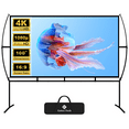 GT GETCO TECH 100-inch 4K Portable Projector Screen with Stand, Indoor ...