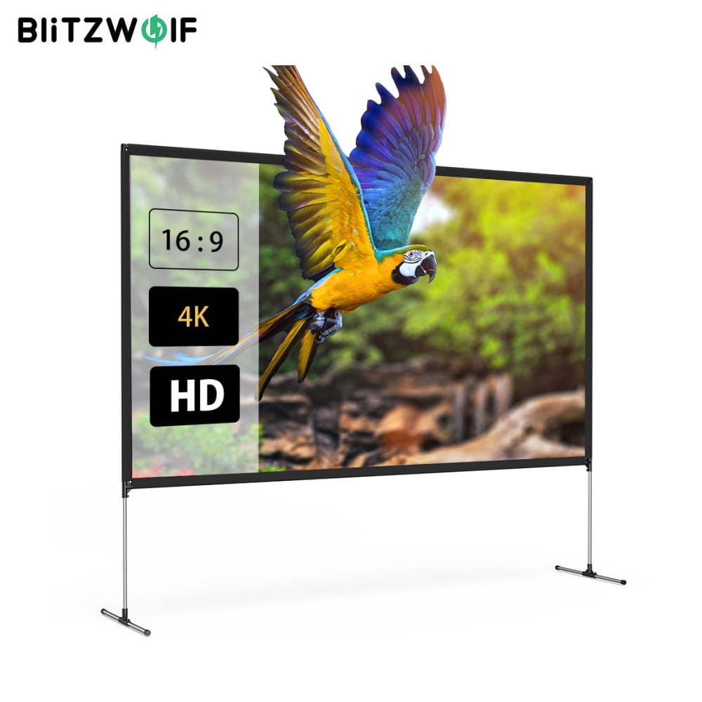 Projector Screen with Stand Foldable Portable Movie Screen 100 Inch, HD ...
