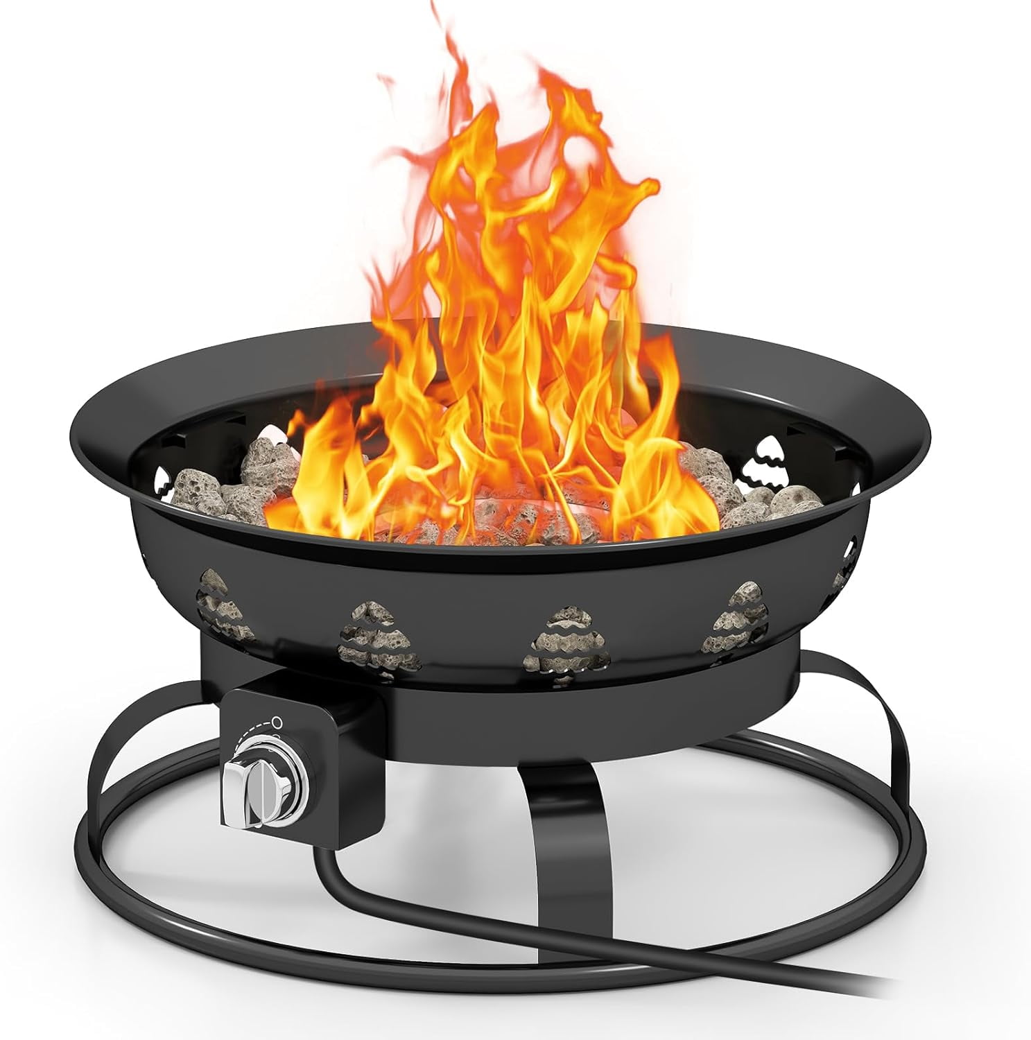 Portable Propane Fire Pit, 21 Inch Smokeless Fire Bowl with Cover ...