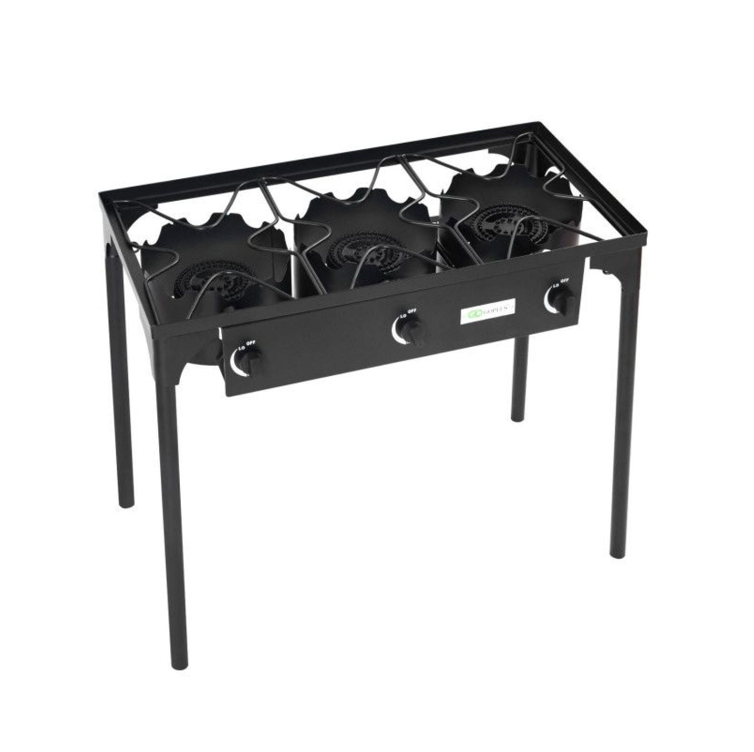 Portable Propane Gas Cooker - 225,000 BTU Triple Burner Stove - Cast ...