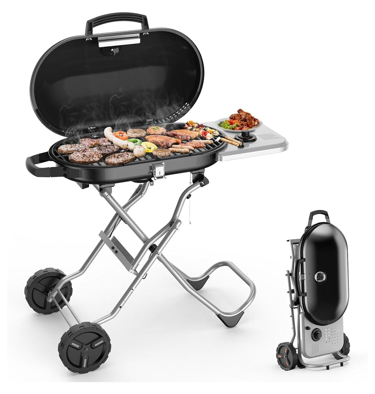 Portable Propane Gas Grill, 15000BTUS,BBQ Gas Grill with 348 SQ Inch ...