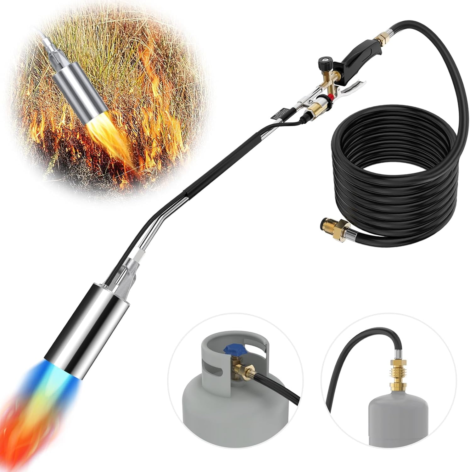 Portable Propane Torch Kit for Weed Burning, High Output 1800,000 BTU ...