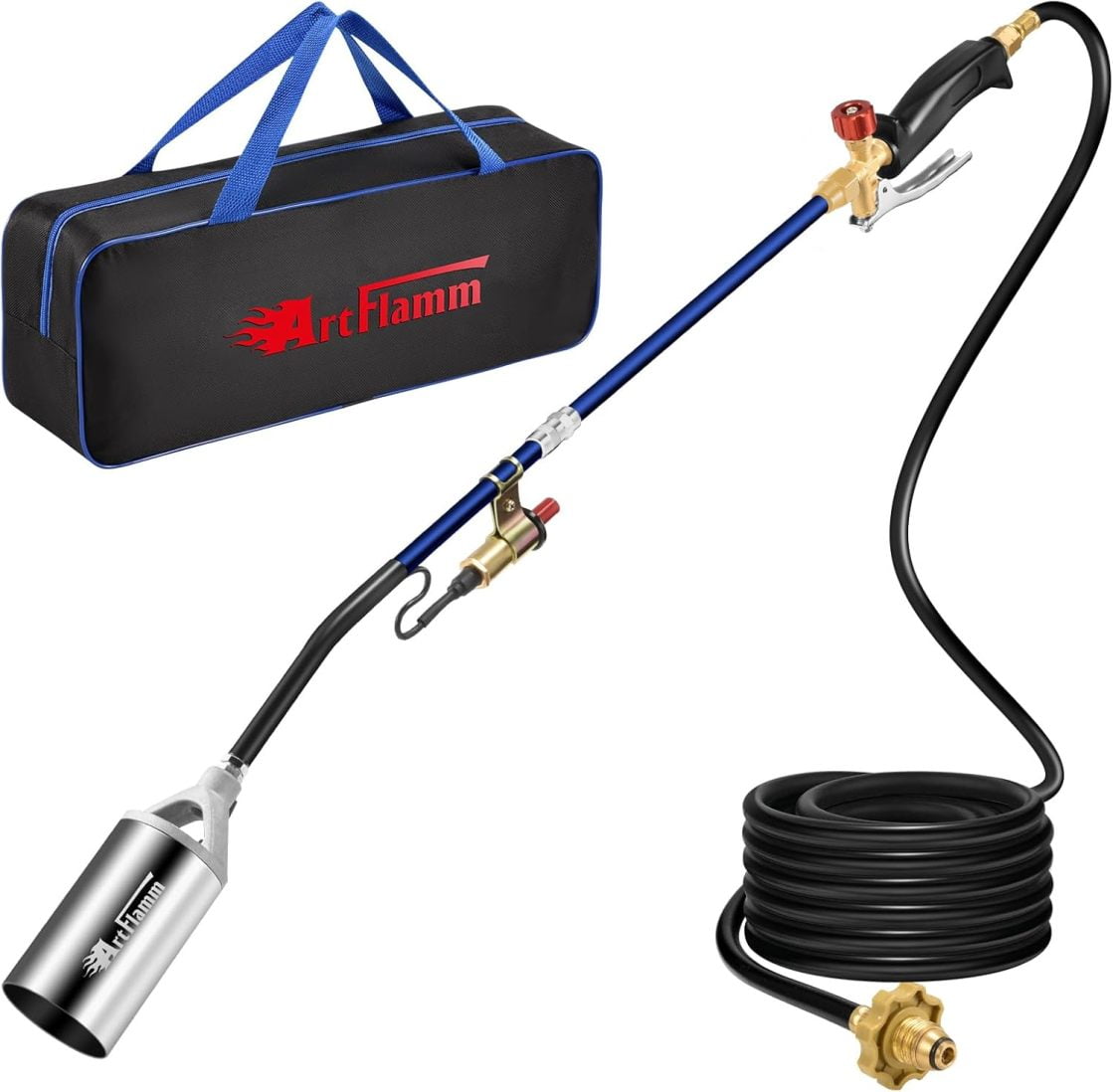 Portable Propane Torch Weed Burner Kit with Storage Bag, High Output ...