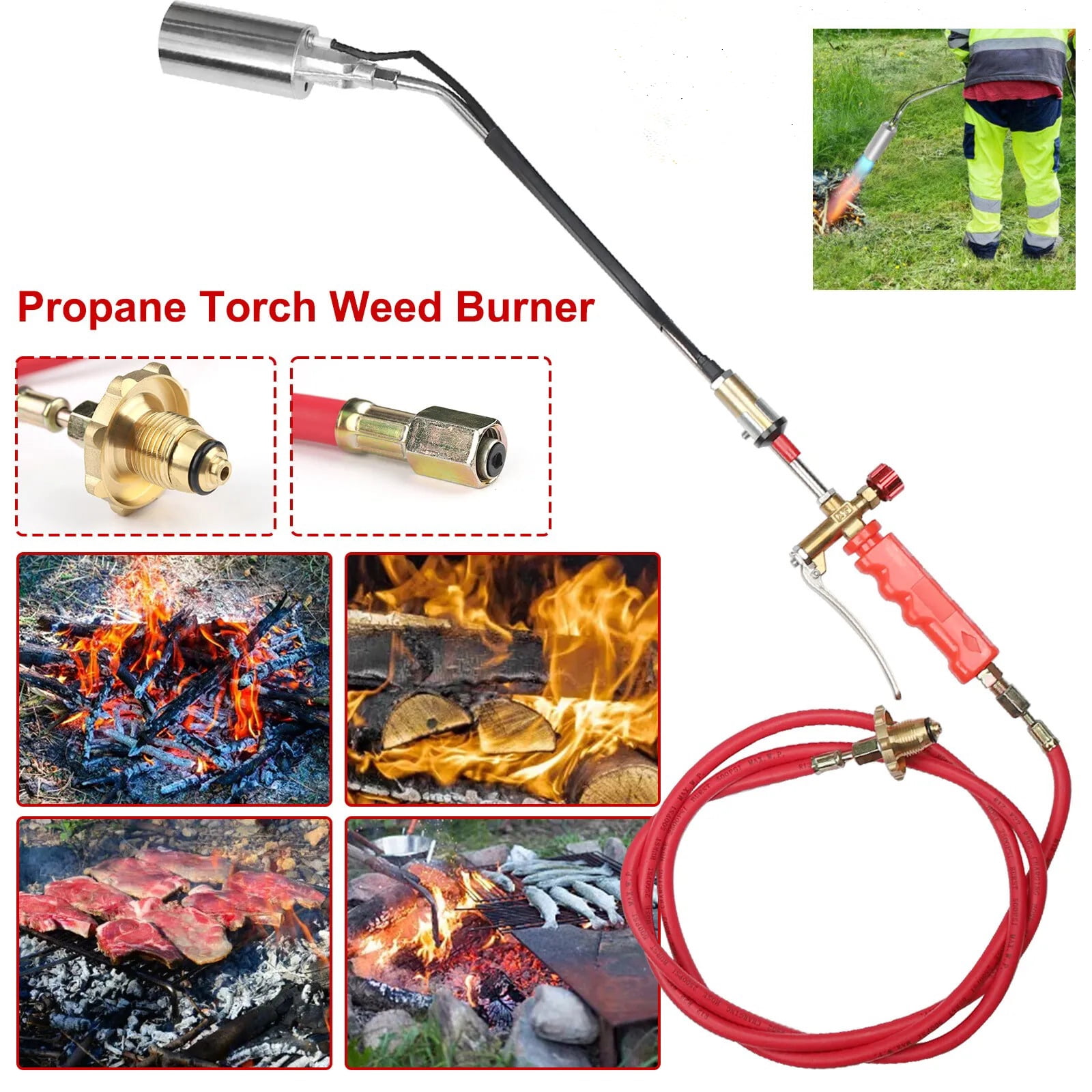 Portable Propane Weed Torch Burner Ice Melter Push Button Igniter with ...
