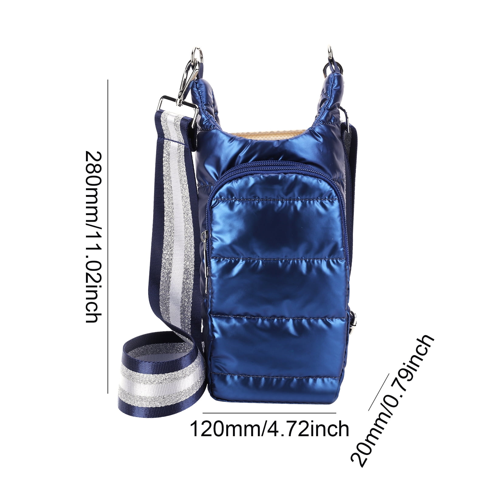 Portable Puffer Water Bottle Carrier Down Padded Sling Bag Outdoor Crossbody Hydrobags ...