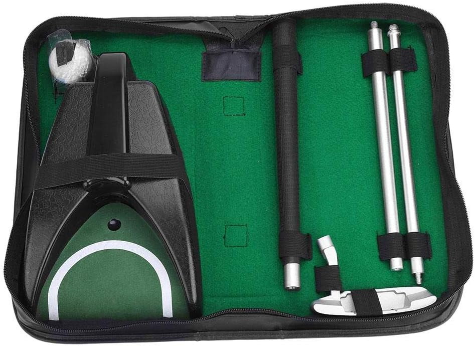 Portable Putter, Travel Practice Putting Tool Set with Ball Return ...