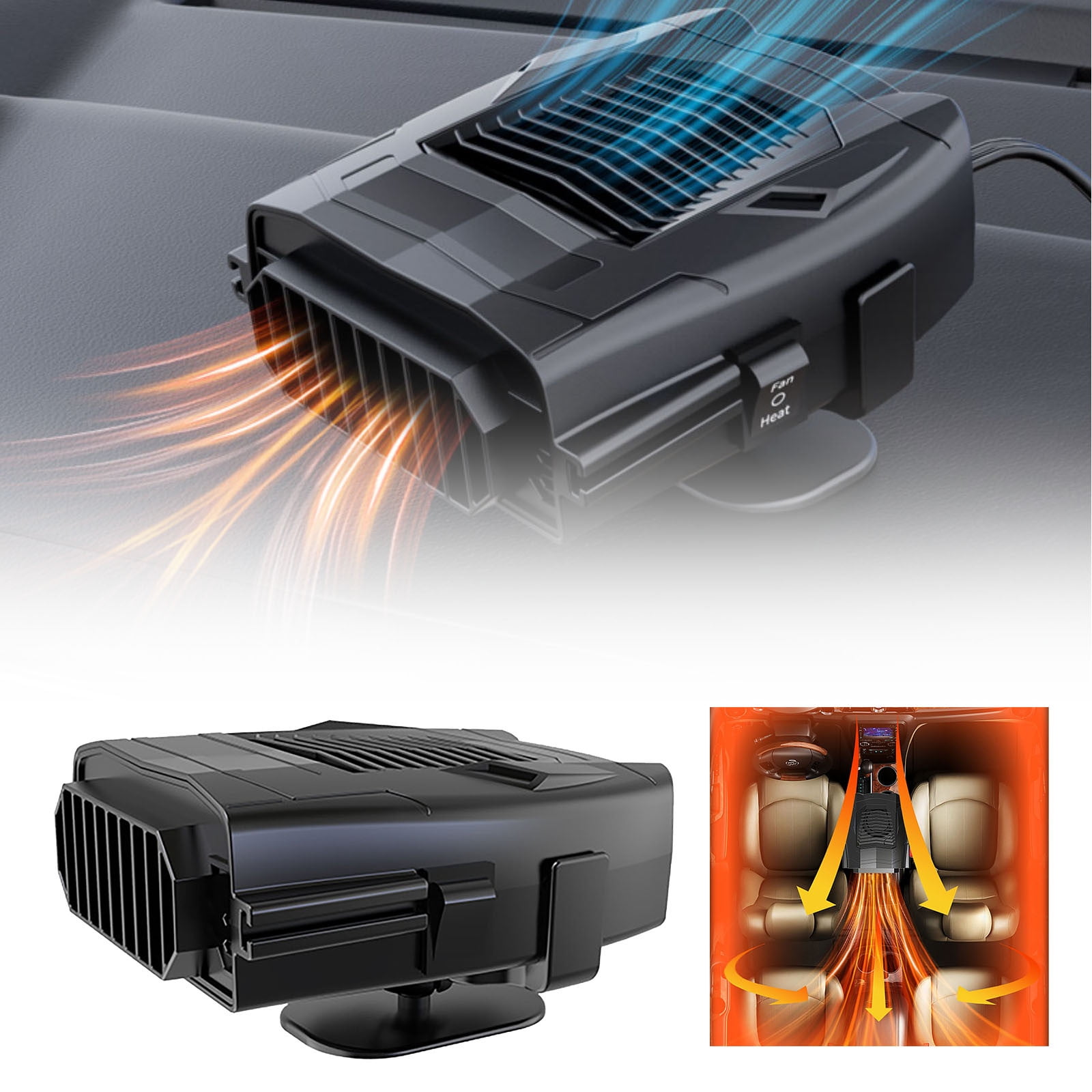 Portable Quick Heat Car Heater, Car Windshield Defogger Defroster Car ...