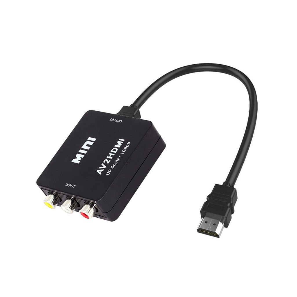 Portable RCA to HDMI Composite Converter, 1080P AV Adapter for VHS VCR ...