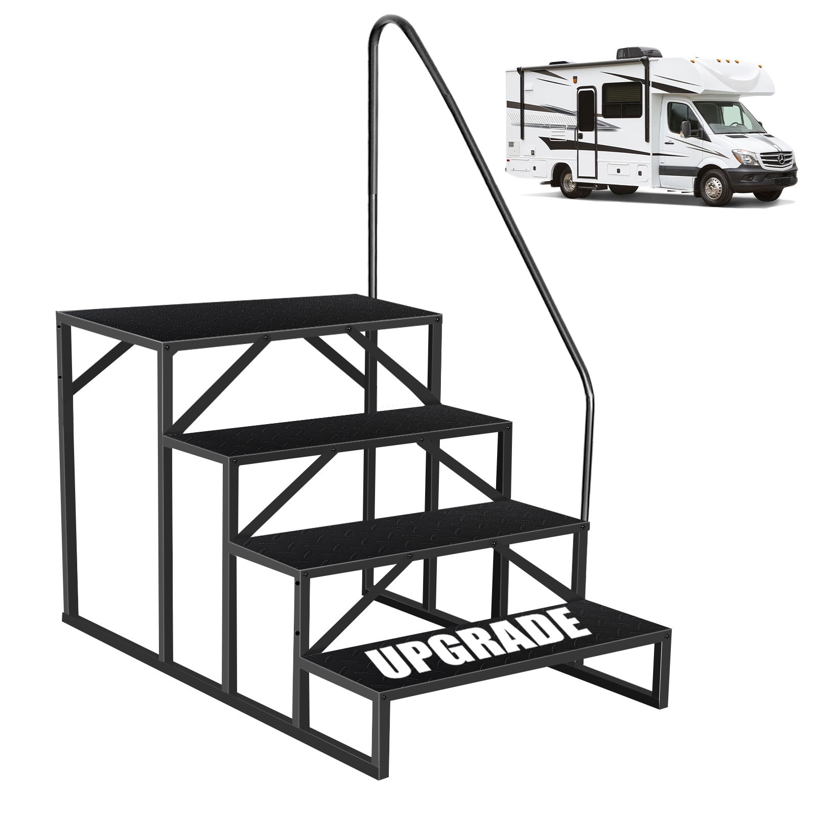 Portable RV stairs with handrail - 3 steps - 39.69 - Step up with ...