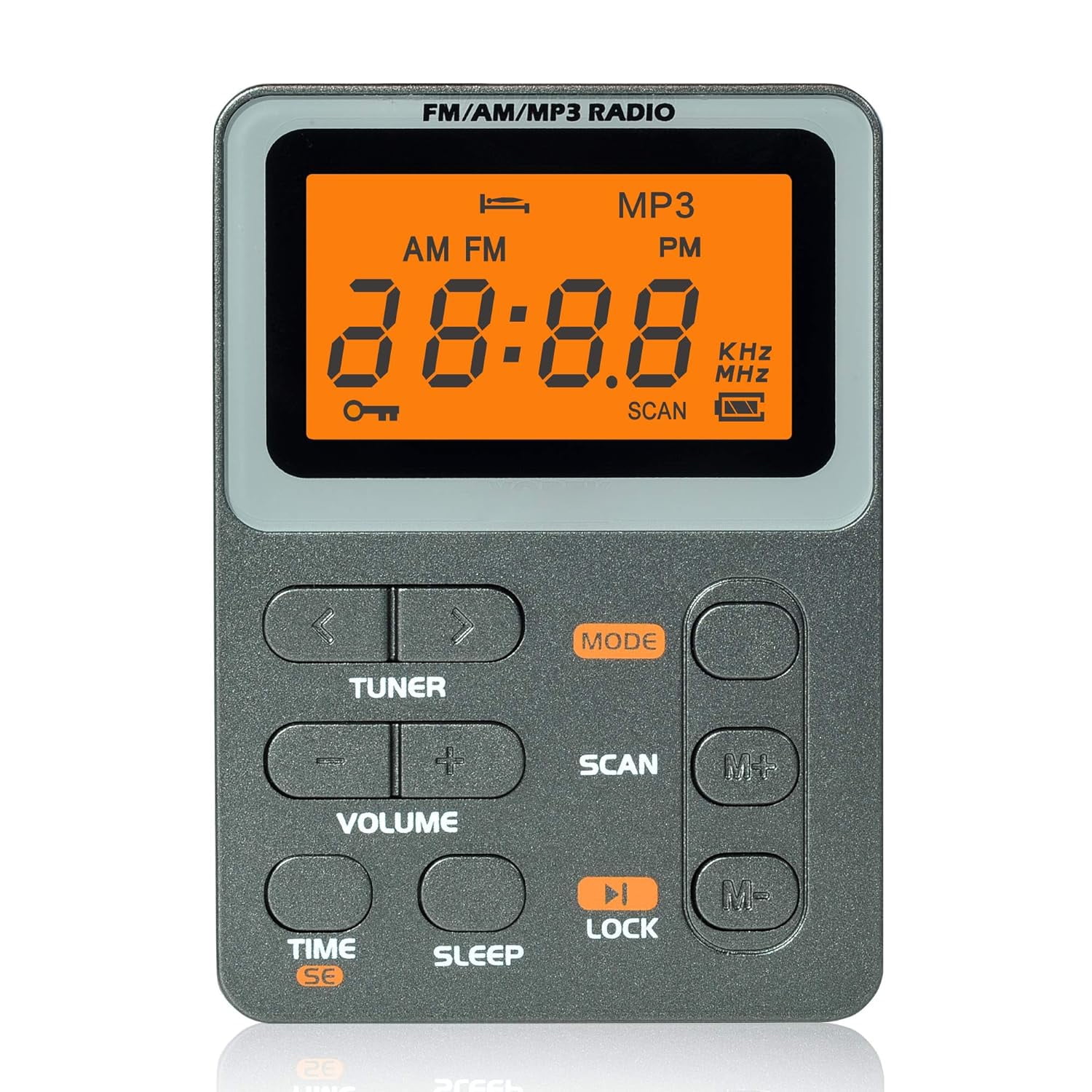 Portable Radio with Earphone, AM/FM Pocket Radio with Rechargeable ...