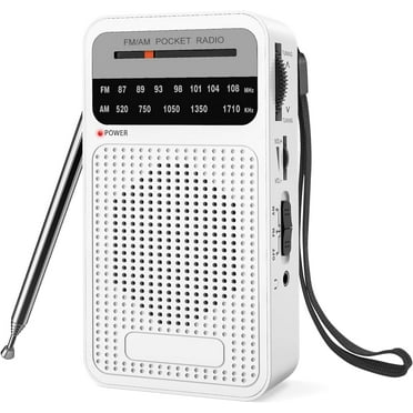 AM FM Pocket Radio, Transistor Radio with Loudspeaker, Headphone Jack ...