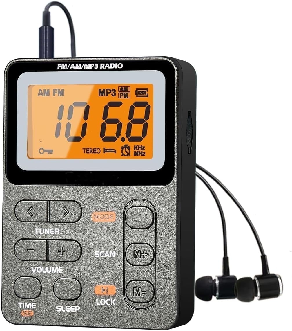 Topoint Portable AM FM Radio, Rechargeable Pocket Radio, Large LCD ...