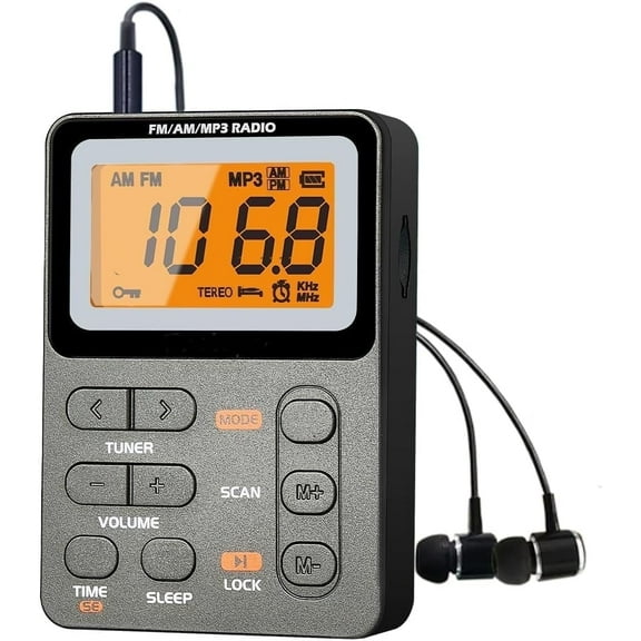 ZHANQUNE FM Portable Radio, Rechargeable Pocket Digital Radio with High ...